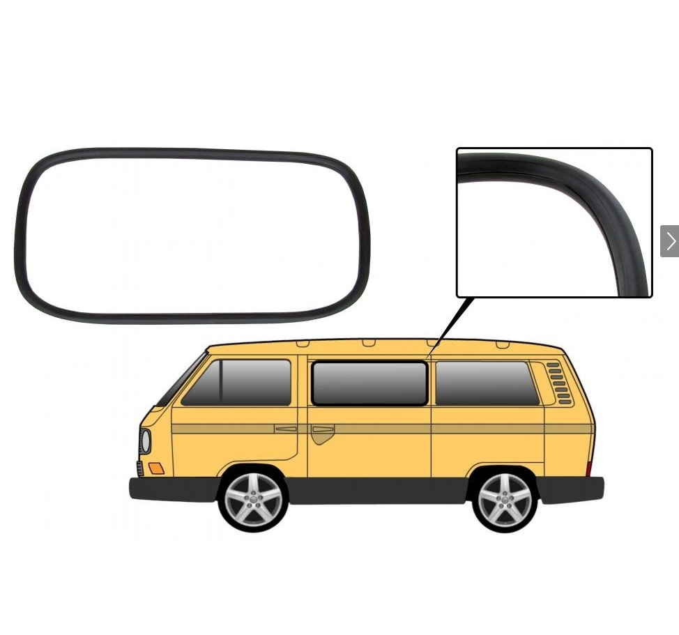 Side window seal centre in sliding door for VW Bus T3 1.6-2.1 Benziner ...