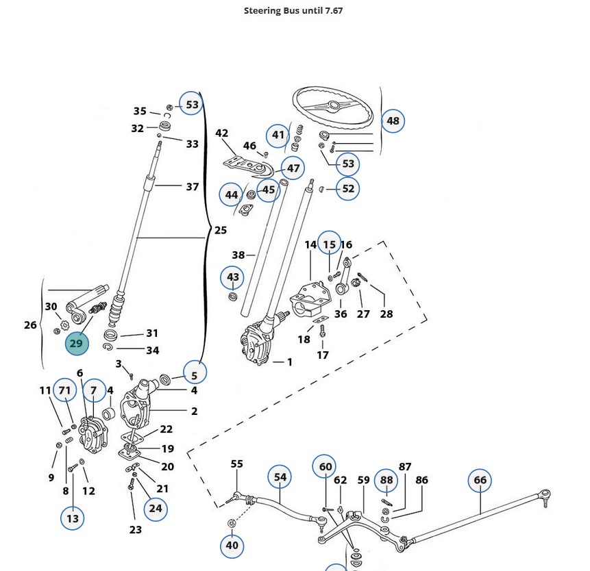 Lenkfinger Lenkung Lenkgetriebe VW Bus T1 Getriebe Lenkung Lenkhilfe ...