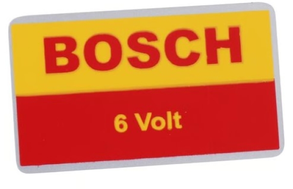 Sticker "Bosch 6 Volt" yellow/red for VW Käfer 1.2-1.6 12.47-07.73 ref ...